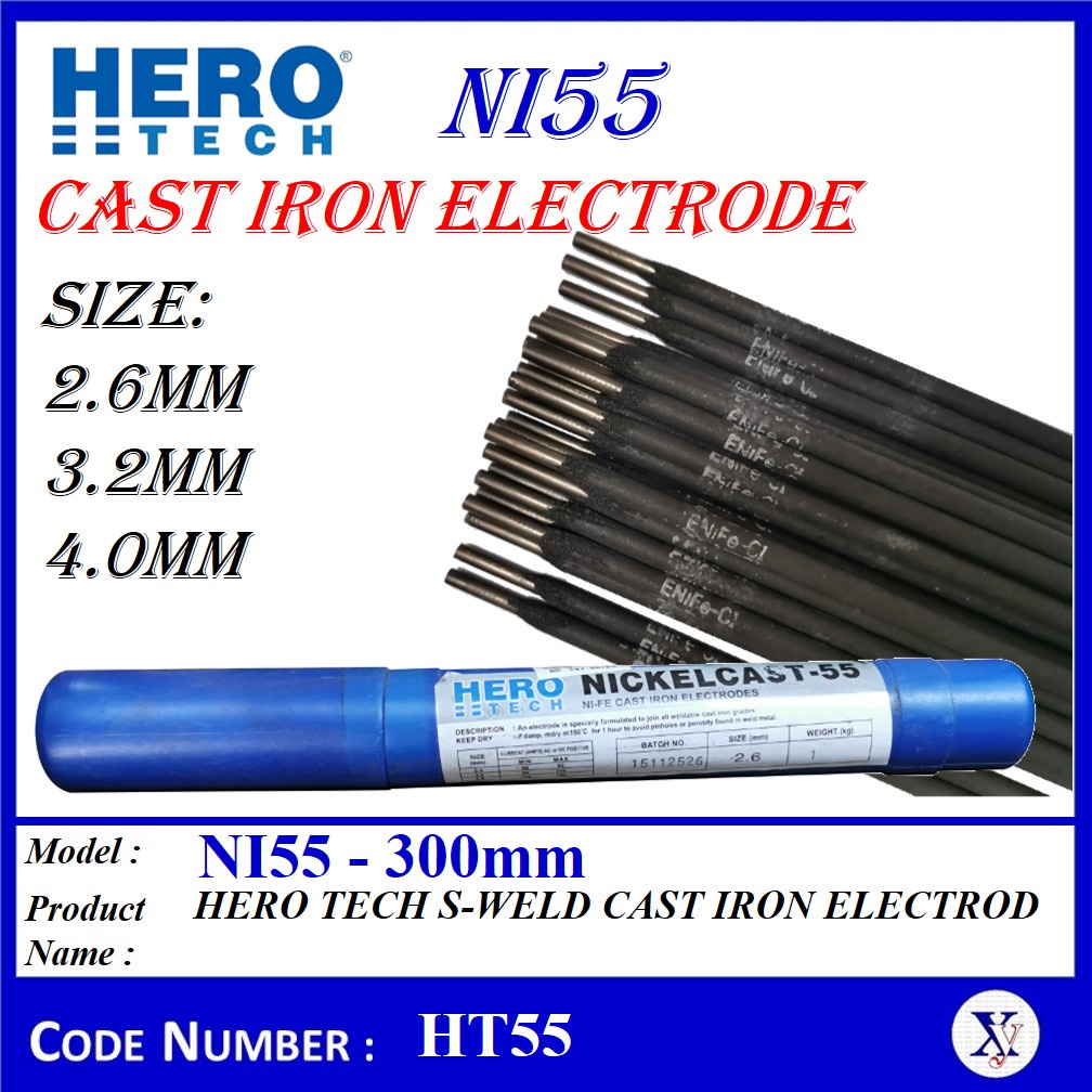 HT55 - [0.3KG] [1KG] HERO TECH NI55 S-WELD CAST IRON WELDING ELECTRODE ...