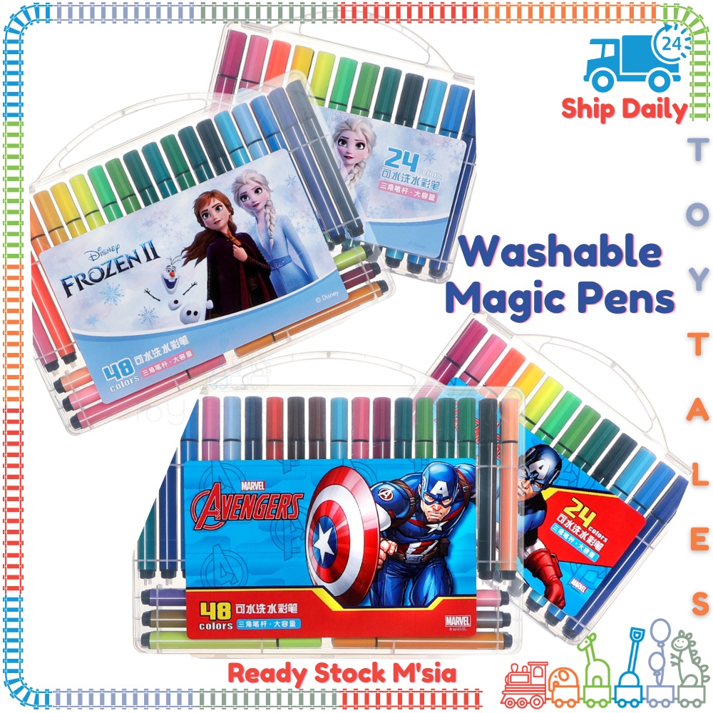Kids WASHABLE MARKERS MAGIC PENS [Up to 36 Colors - Official Disney ...