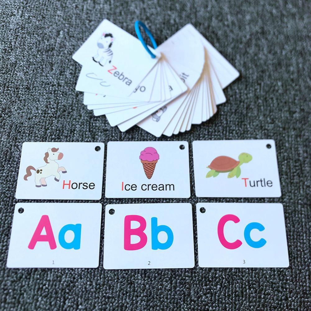 Children Ring Flash Cards English Reading Learning Alphabet Letters ABC ...