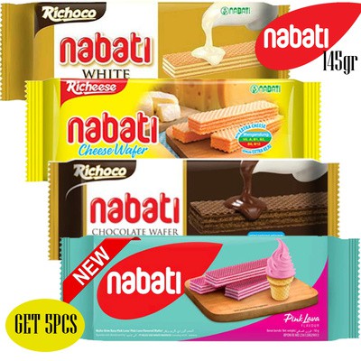 Richeese Richoco Nabati Cheese Wafer/ Chocolate Wafer/ White Vanilla / Hazelnut Wafer 50g 40g ...
