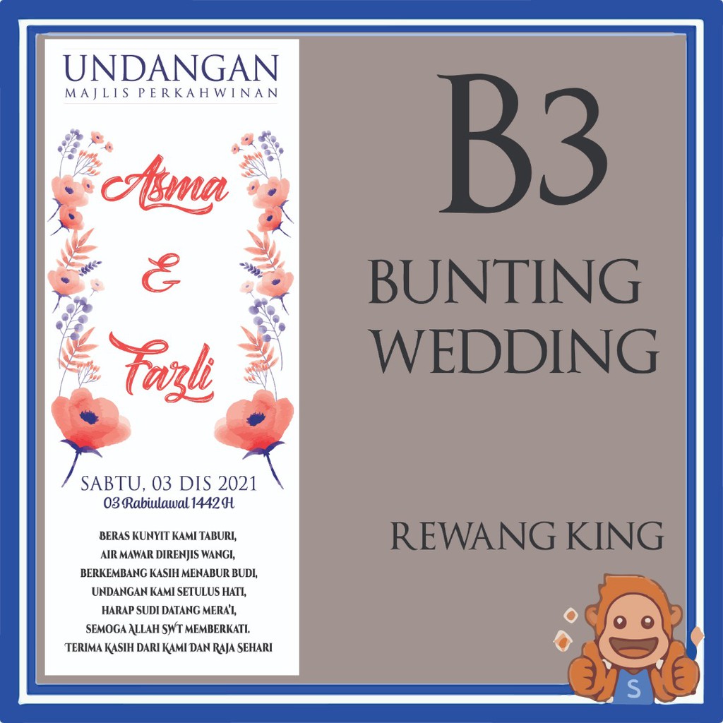 WEDDING BUNTING 2X5 WITH PVC PIPE / BANTING PERKAHWINAN 2X5 KAKI ...