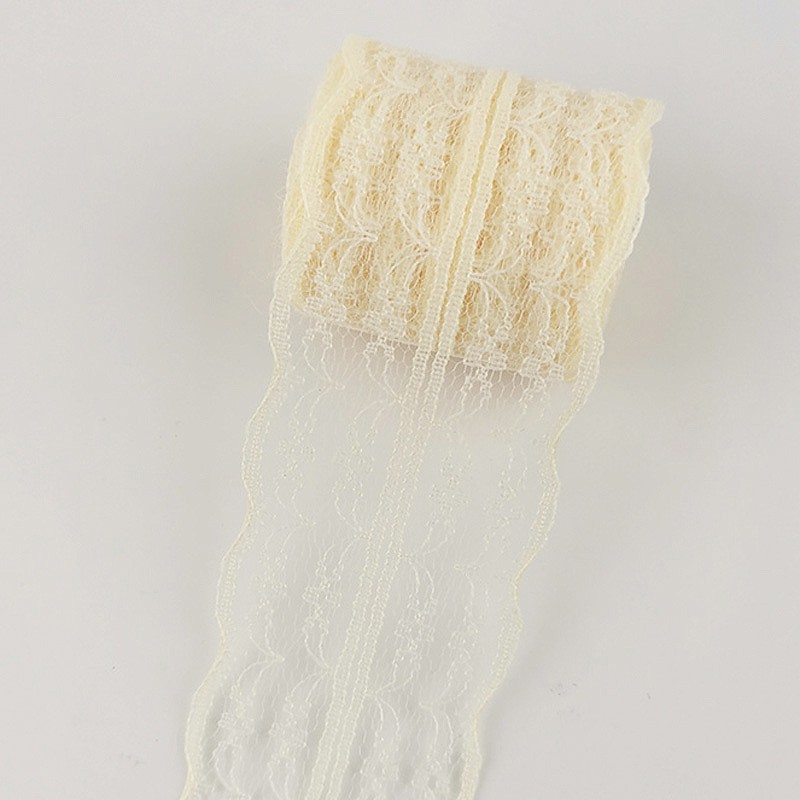 (5 yards / roll) 45mm kain reben ribbon putih webbing pakaian hiasan ...