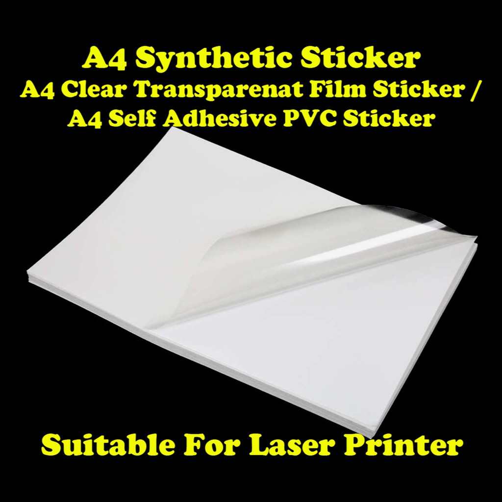 A4 Synthetic Sticker / Self Adhesive Transparent Film Sticker Suitable ...