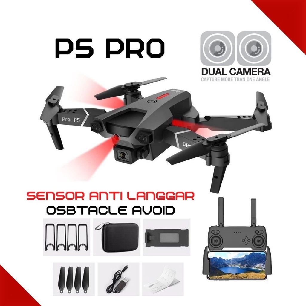 (FREE BAG) P5 PRO WIFI drone with camera OBSTACLE AVOID wide angle ...