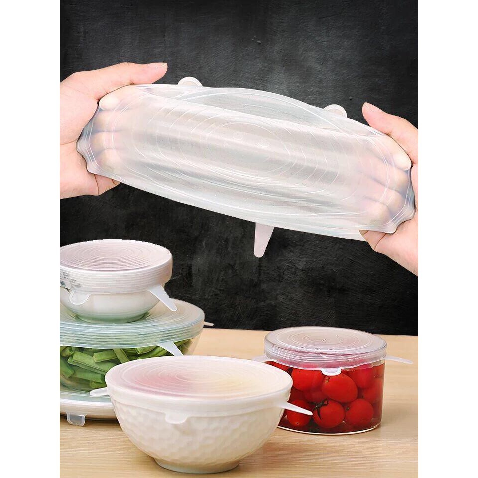 [6 in 1] Reusable Silikon/ Penutup Tudung Makanan Senang Dibasuh ...