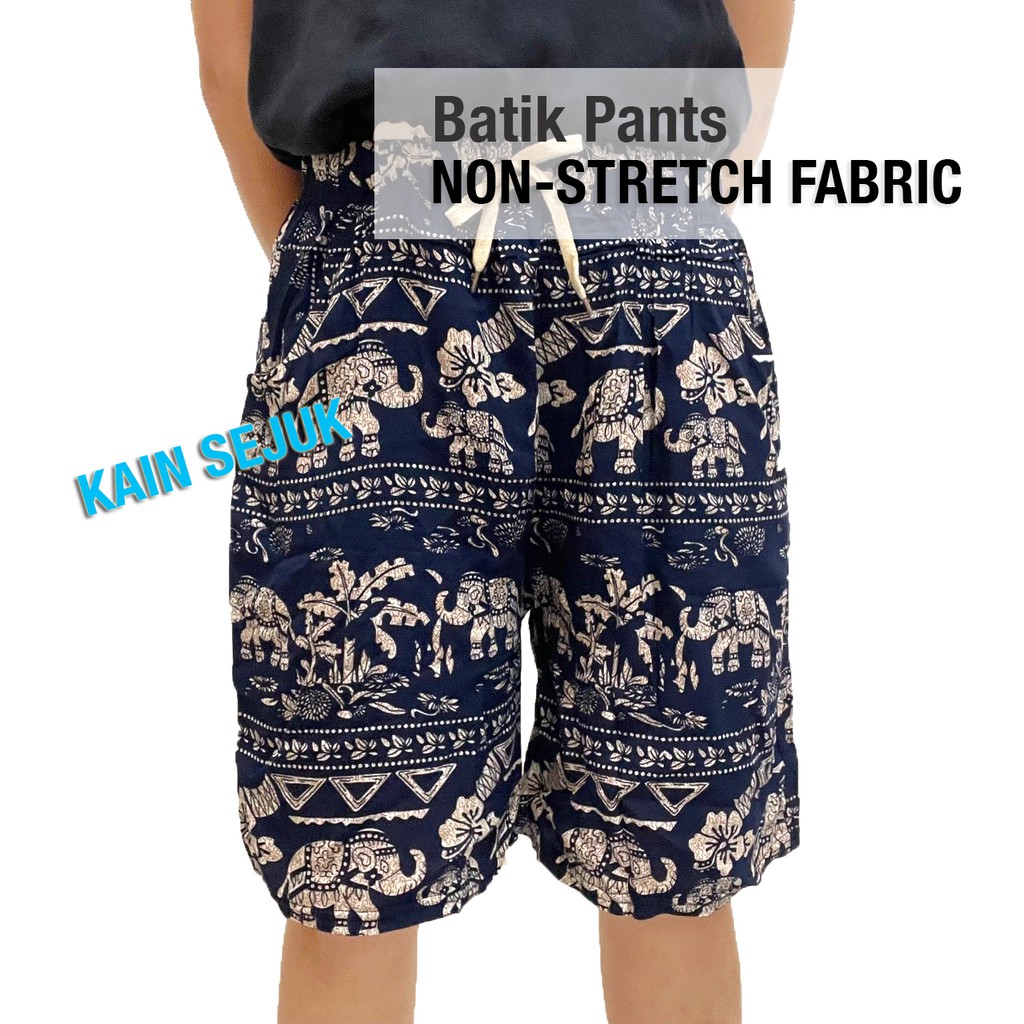 Summer BATIK Short Pants Kain Sejuk Beach Elephant Pants Seluar Batik ...
