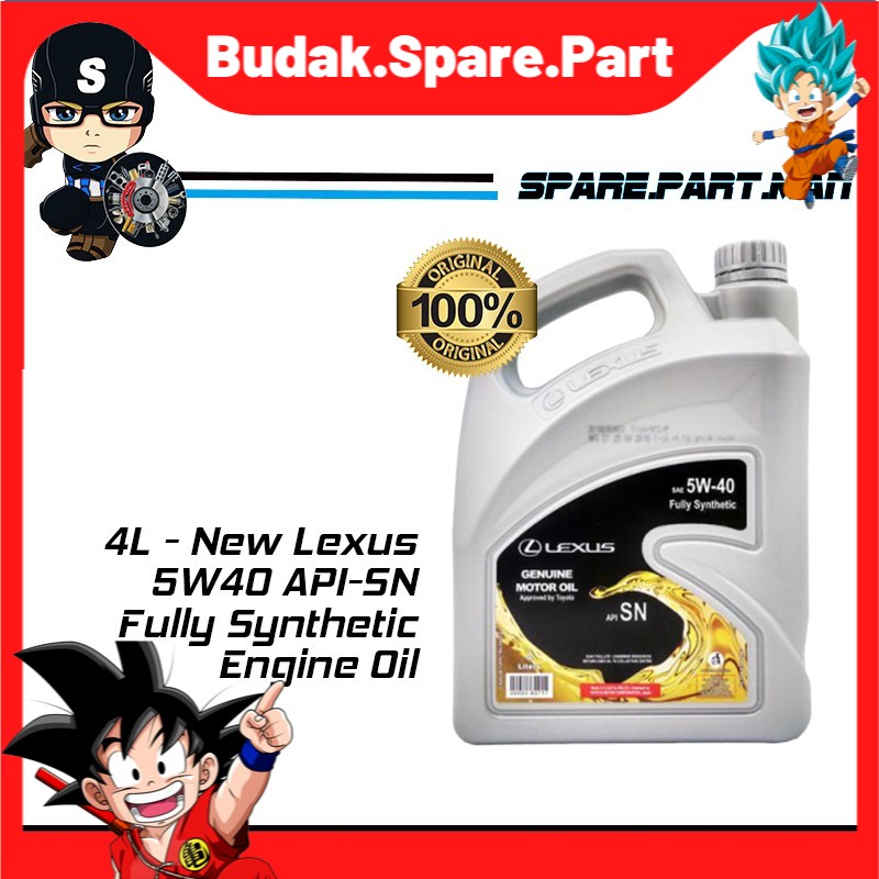 4L - New Lexus 5W40 API-SN Fully Synthetic Engine Oil Toyota Motor Oil ...