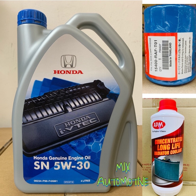 PACKAGE OFFER Honda Genuine SN 5W30 4L Semi Synthetic Engine Oil + APM ...