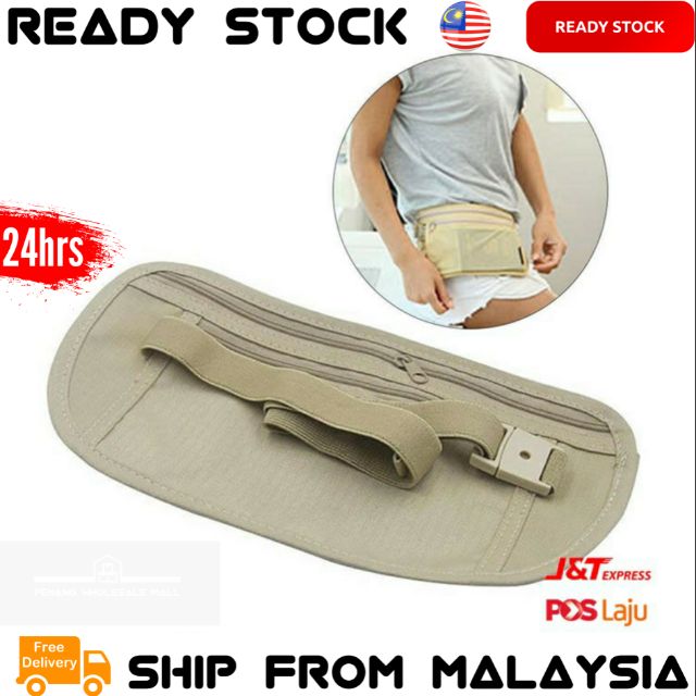 Hidden Travel Pouch Invisible Security Money Inside Waist Belt Bag ...
