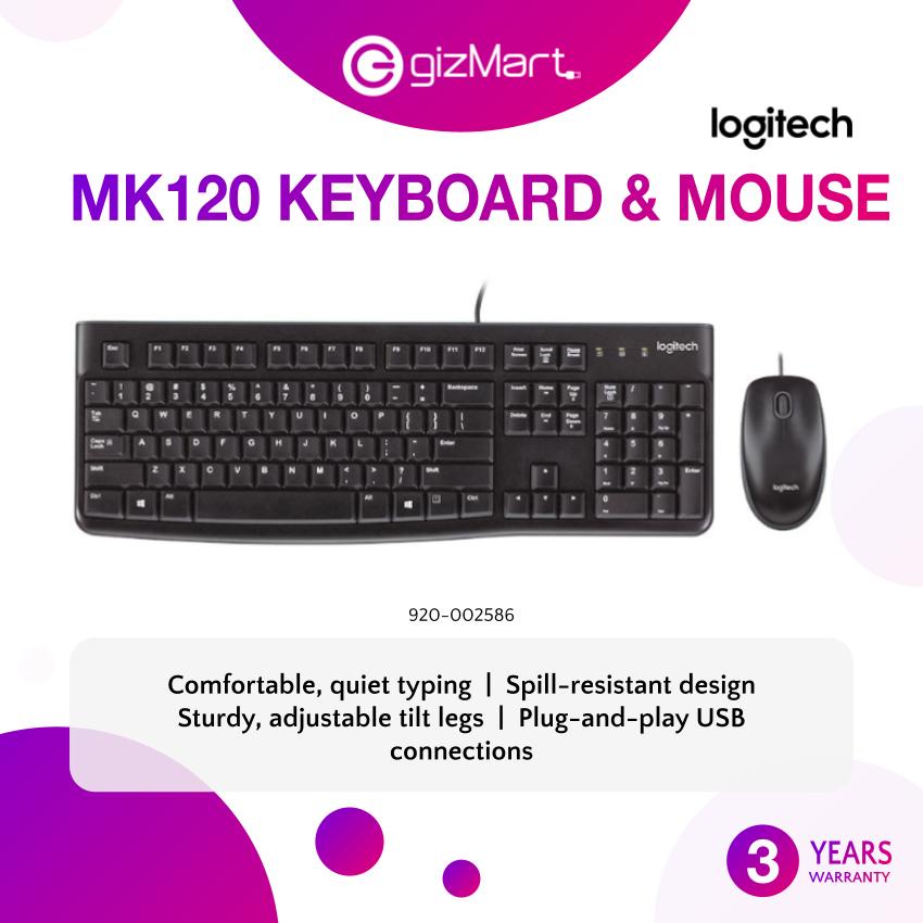 Logitech MK120 Classic Desktop Wired Keyboard + Mouse 920-002586 ...