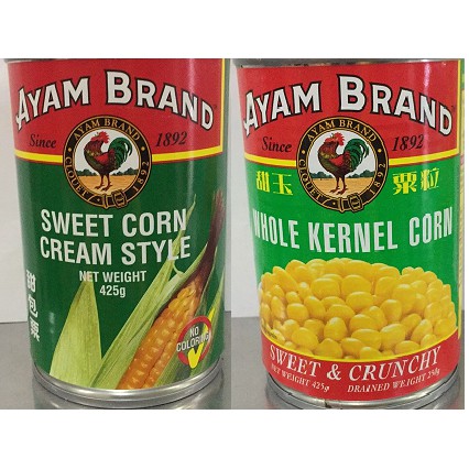 Ayam Brand Sweet Corn Cream Style 425g /Whole Kernel Corn 425g(POP ...