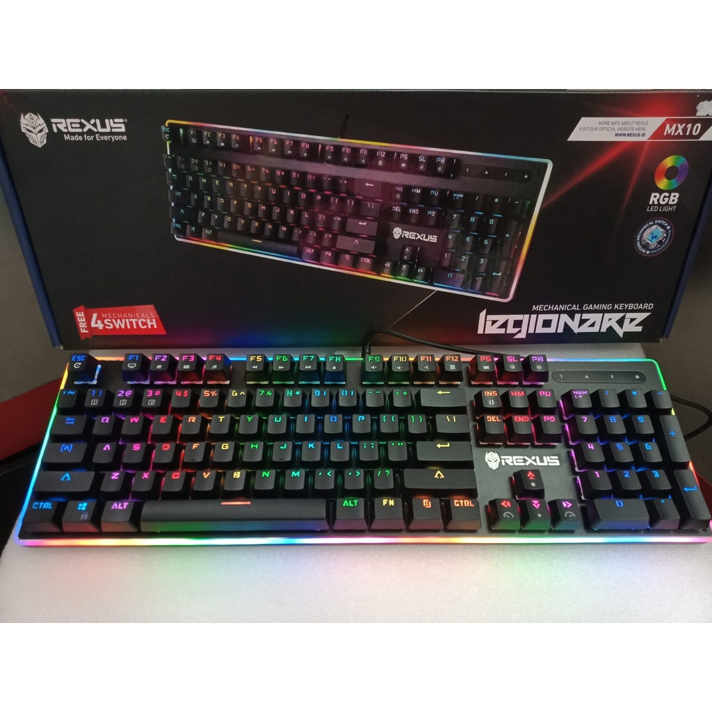 Rexus Mechanical Gaming Keyboard MX10 RGB / Rexus Legionare MX10 - Red ...