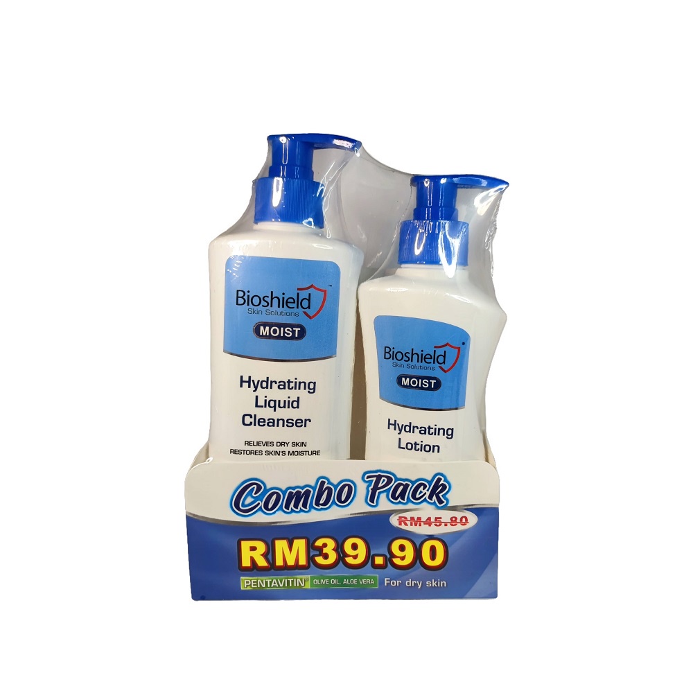 Bioshield hydrating liquid cleanser + hydrating lotion combo pack ...