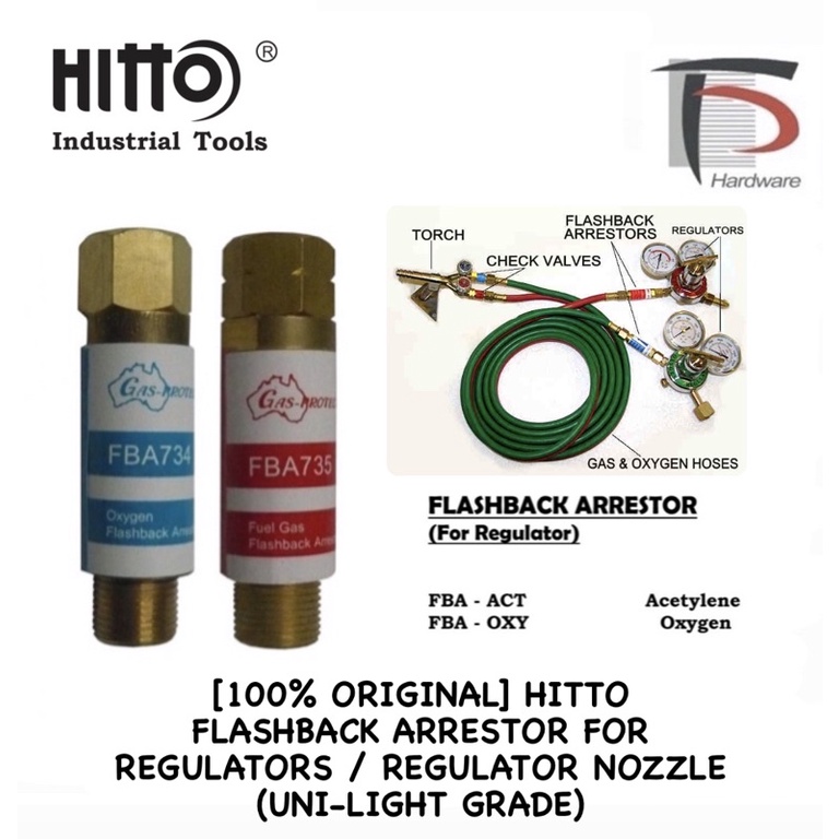 [100% ORIGINAL] HITTO FLASHBACK ARRESTOR FOR REGULATORS / REGULATOR ...