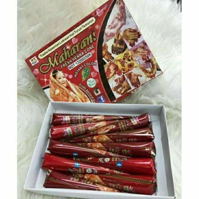 Maharani Fresh halal Henna Cone Inai Maharani Kon/Lukis Size Besar ( 1 ...