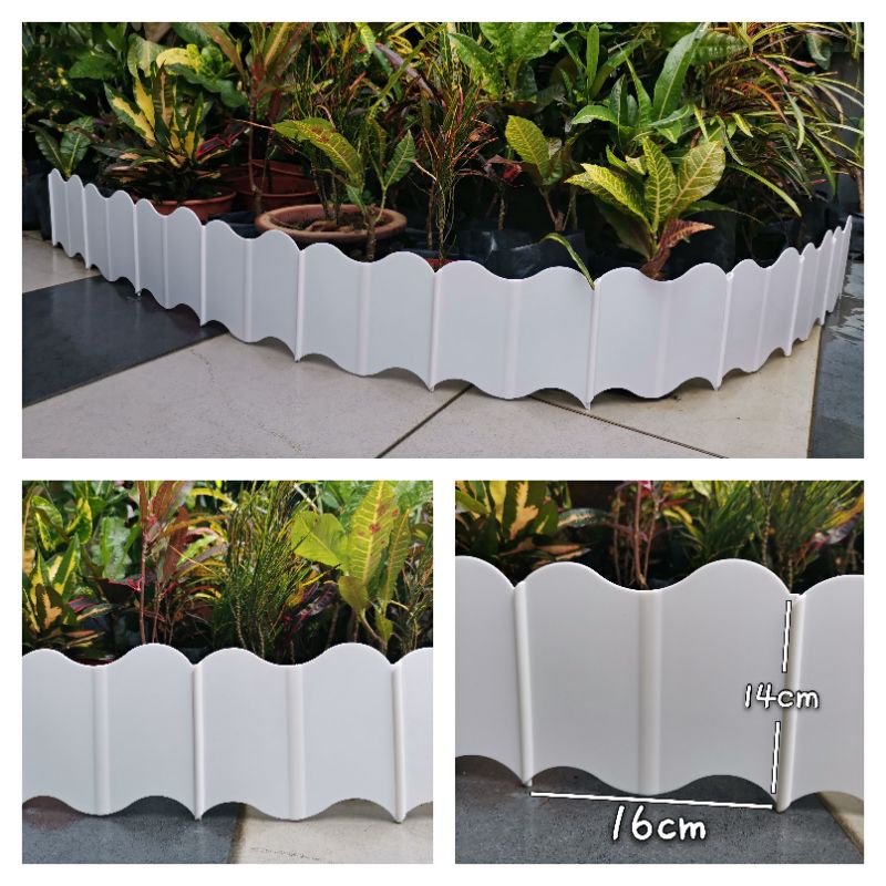 10-in-1 White Plastic Fence🌻1.6m Minimalist Garden Fencing🌻Pagar Hiasan ...