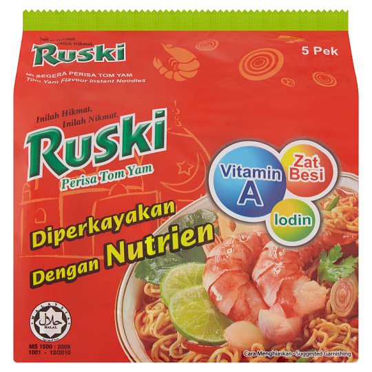 RUSKI INSTANT NOODLE TOMYAM / TOMYAM KAW 5'S X 80G MEE SEGERA HALAL TOM ...