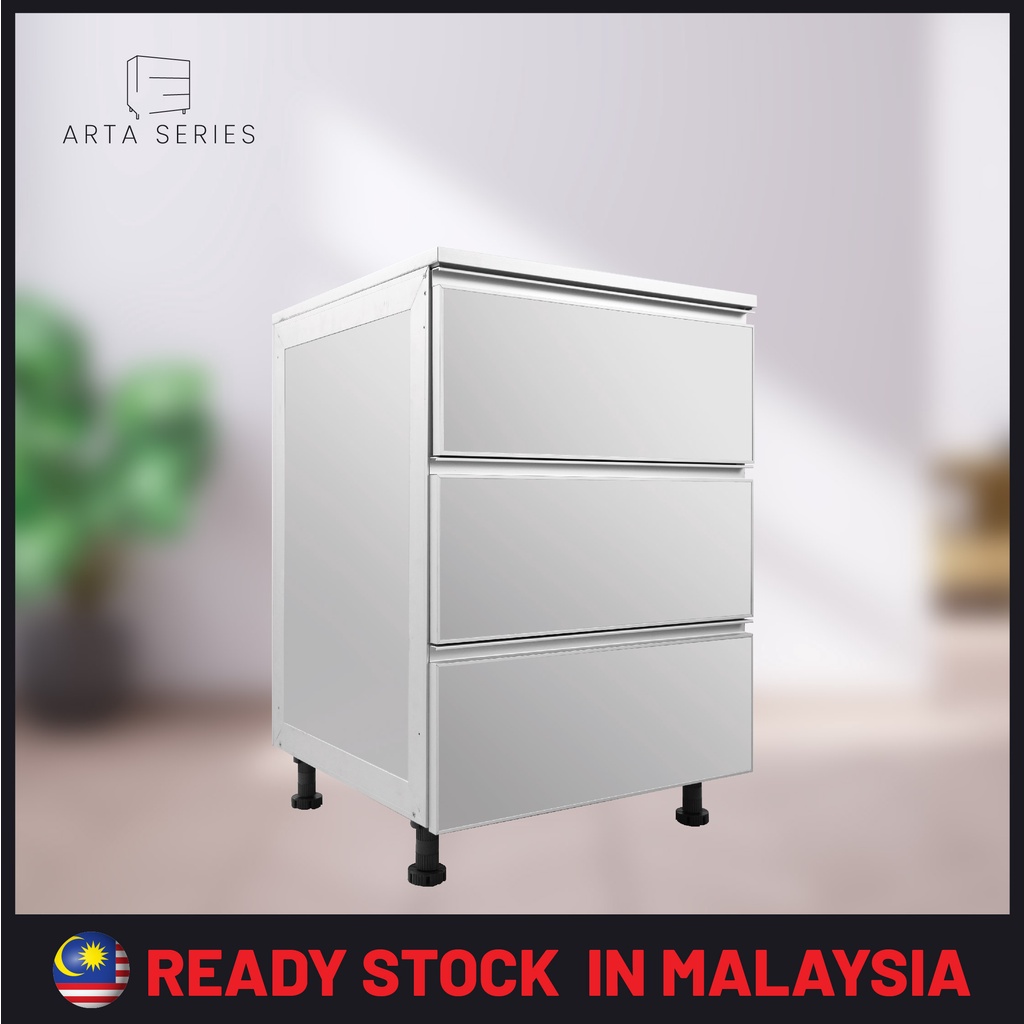 DIY 600MM Drawer Base Unit Aluminium Storage Cabinet Penyimpanan ...