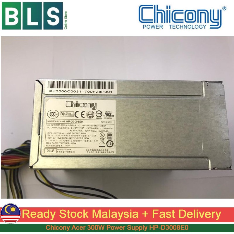 Chicony Acer 300W 300watt Power Supply HP-D3008E0 | Shopee Malaysia