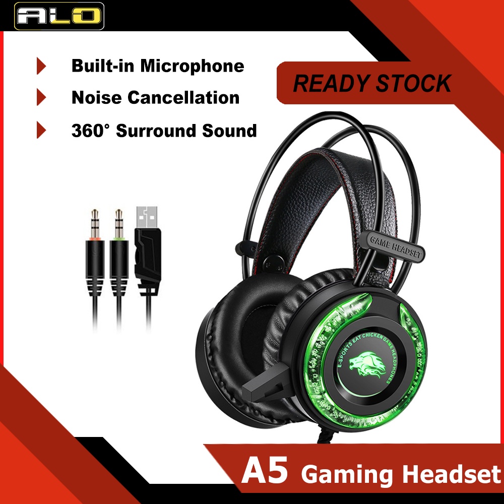 ALO A5 Gaming Headset Wired 7 Kinds Of Water-Cooled Lights Headphone ...