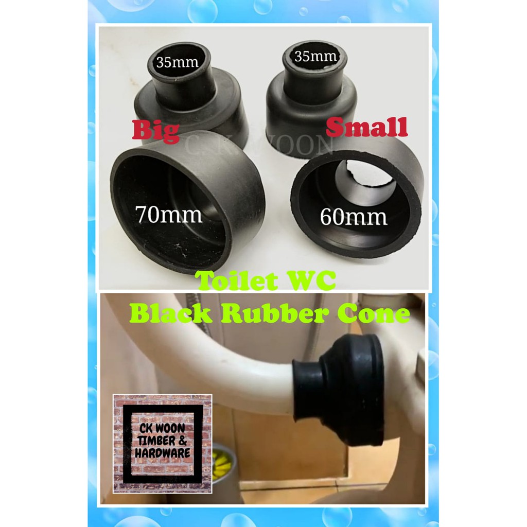 Toilet wc black rubber cone for low level cistern / Rubber Cone Seal ...