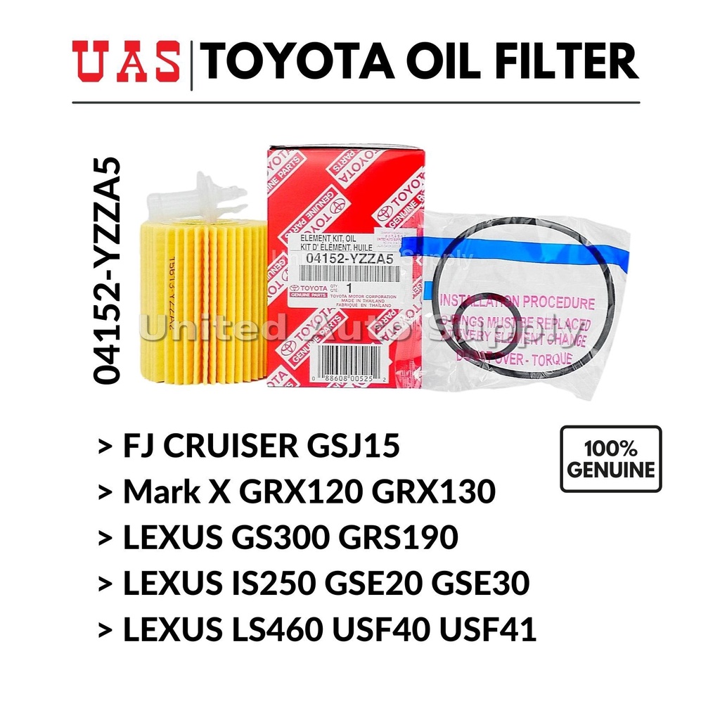 TOYOTA Oil Filter 04152-YZZA5 For Mark X Crown Majesta FJ Cruiser LEXUS ...