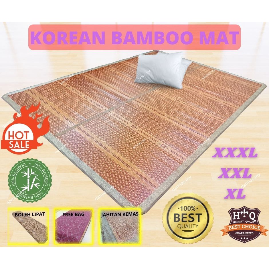 ORIGINAL KOREAN BAMBOO MAT FLOOR TIKAR BULUH CARPET XXL/XXL/XL BIG SIZE ...