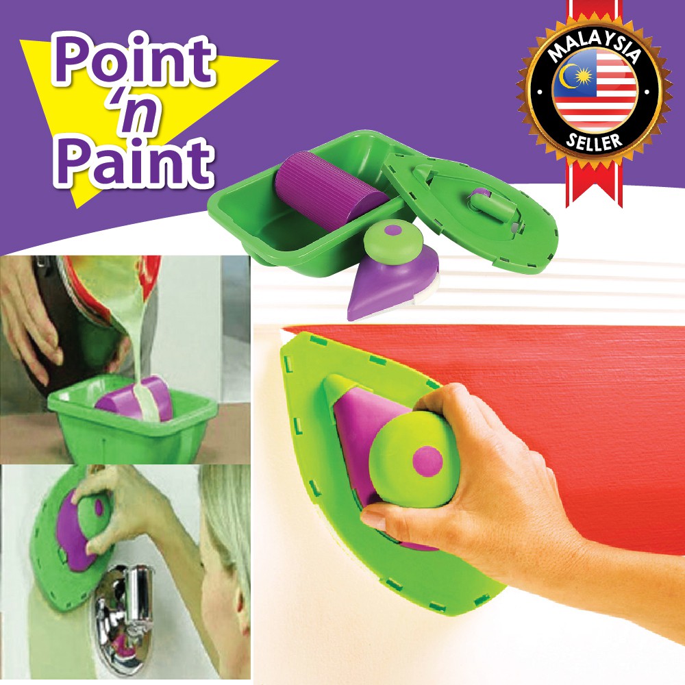 Wall Painting Tools Roller Tray Point N Paint With 2 Sponge Set Berus ...