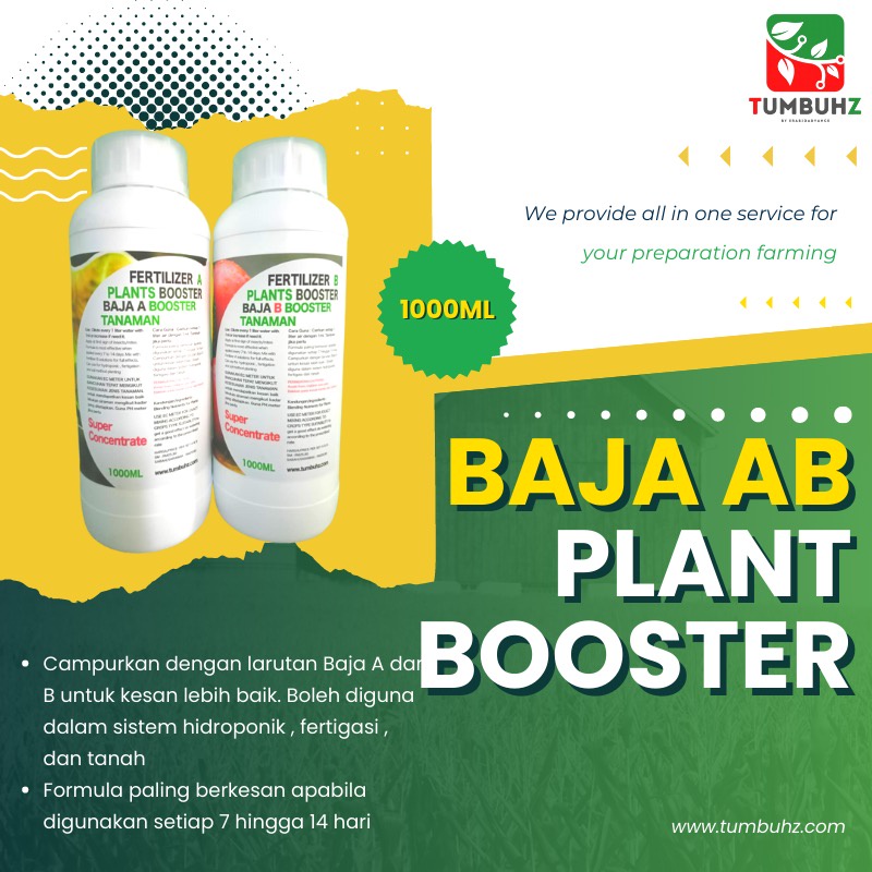Fertilizer AB Plants Booster Set Baja AB Booster Tanaman 1 Liter ...