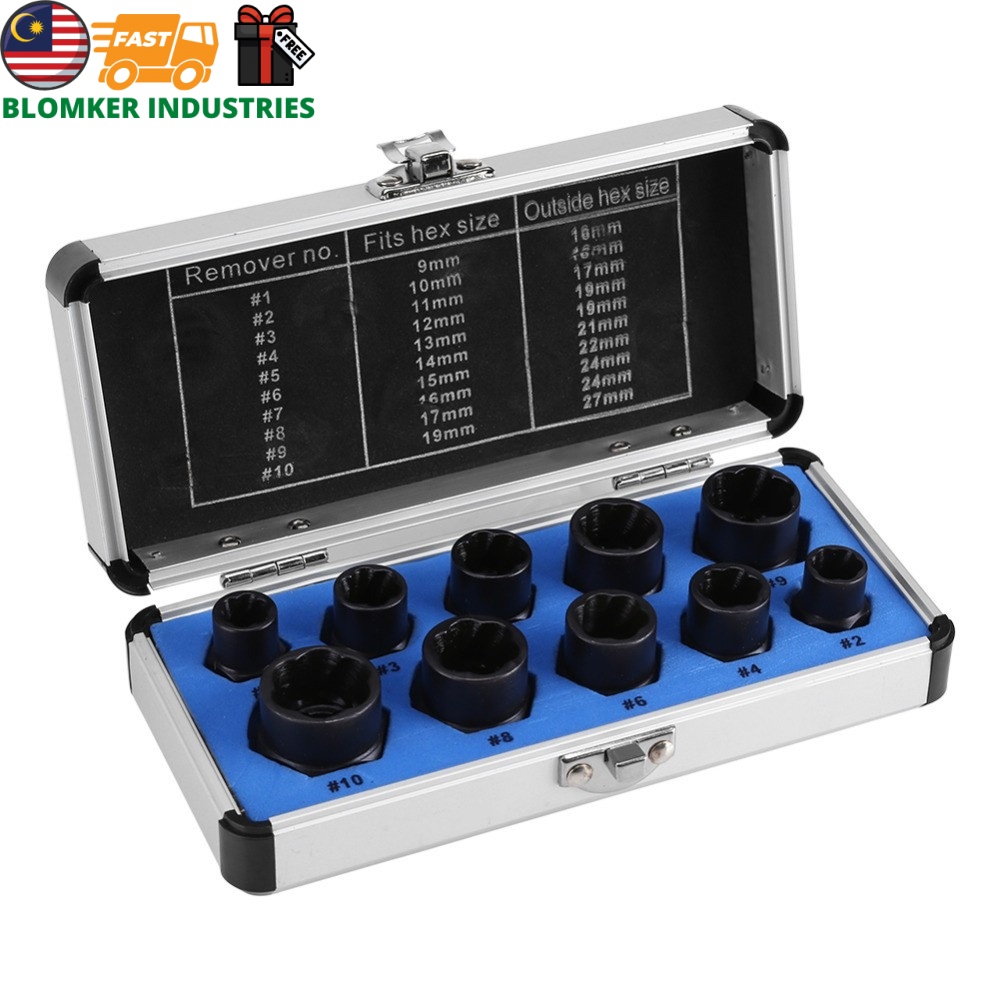 10pcs HIGH Nut Extractors Damaged Bolts Nuts Screws Remover Extractor ...