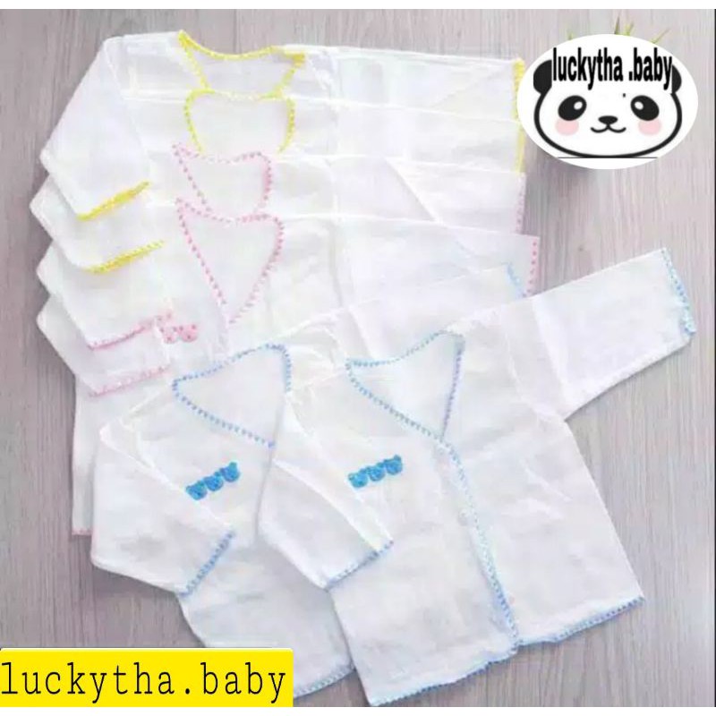 PUTIH 3pc_newborn long baby clothes plain boboko neci white & color ...