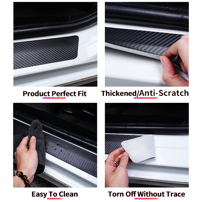 Proton Carbon Fiber Car Door Sticker Protector Auto Threshold Strips ...