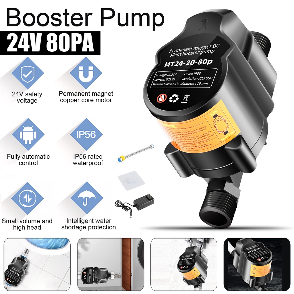 DC 24V Water Pressure Booster Pump 20L/min 80pa Water Pressurizing ...