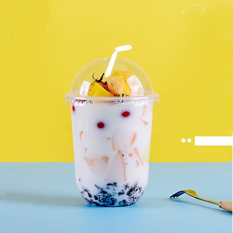 250ml/360ml/500ml U Shape Cup Transparent Plastic Mousse Cup with Lid ...