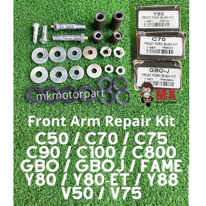 (M) FRONT ARM REPAIR KIT C70 C75 C100 C50 C90 C800 GBO GBOJ FAME Y80 Y88 ET 80 V50 V75 Fork ...