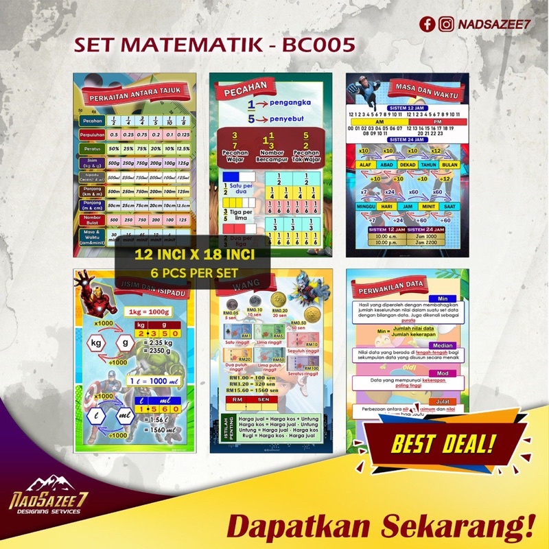 Banner MATH - Set Banner Matematik saiz kecil (BC005) | Shopee Malaysia