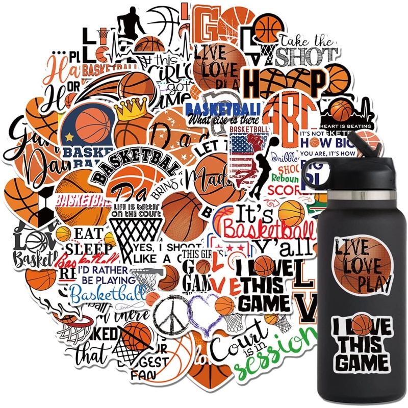 50pcs Basketball Sport Stickers Waterproof Dunk Stickers Decals for ...