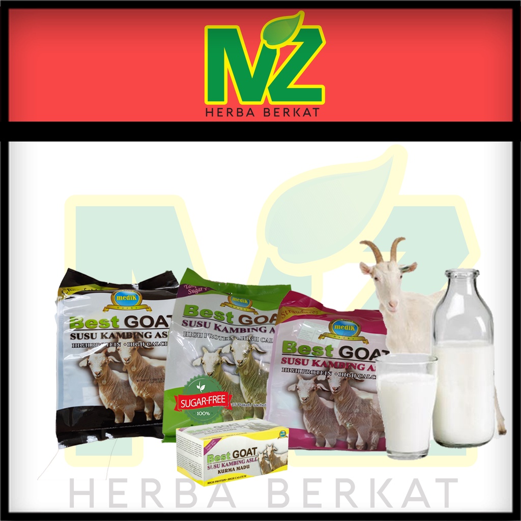 Best Goat Susu Kambing Tanpa Gula (Asli, Kurma Madu,Strawberry,Coklat ...