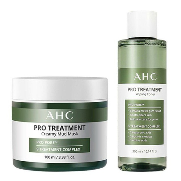 AHC Pro Treatment Creamy Mud Mask 100ml / Wiping Toner 300ml | Shopee ...