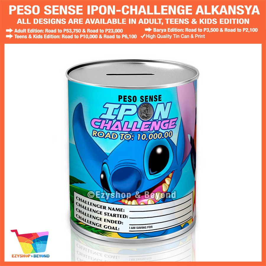 Stitch3 PESO SENSE Ipon Challenge Coin Bank Alkansya by Ezyshop ...