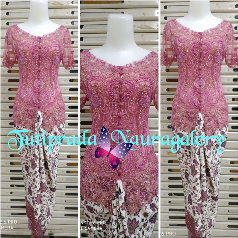 One set of Sequin kebaya for parties and graduation + long torso + wrap ...