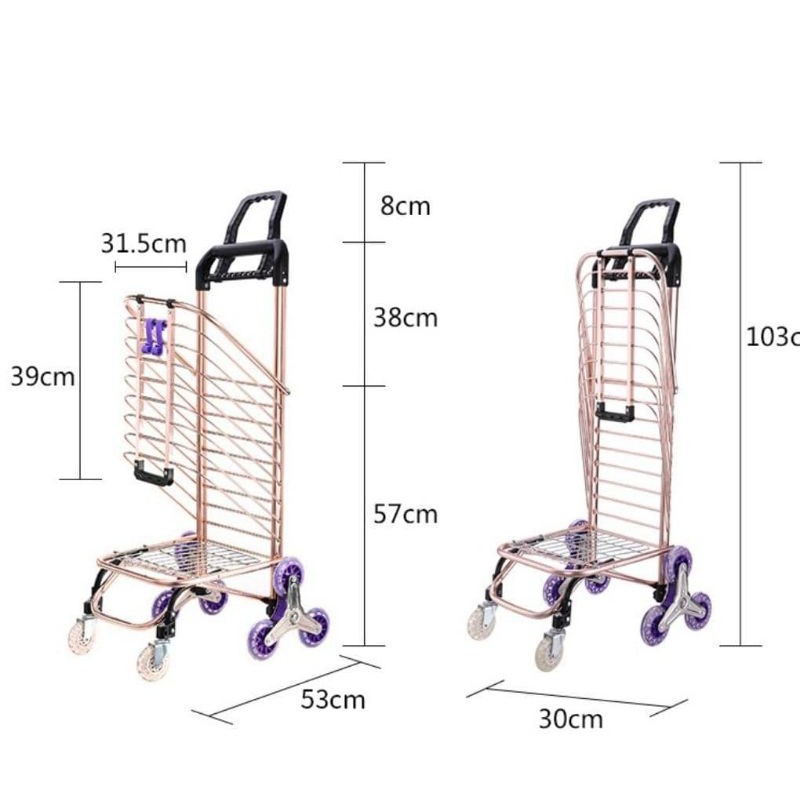 Foldable Aluminium Shopping Trolley with 8 wheels (READY STOCK ...