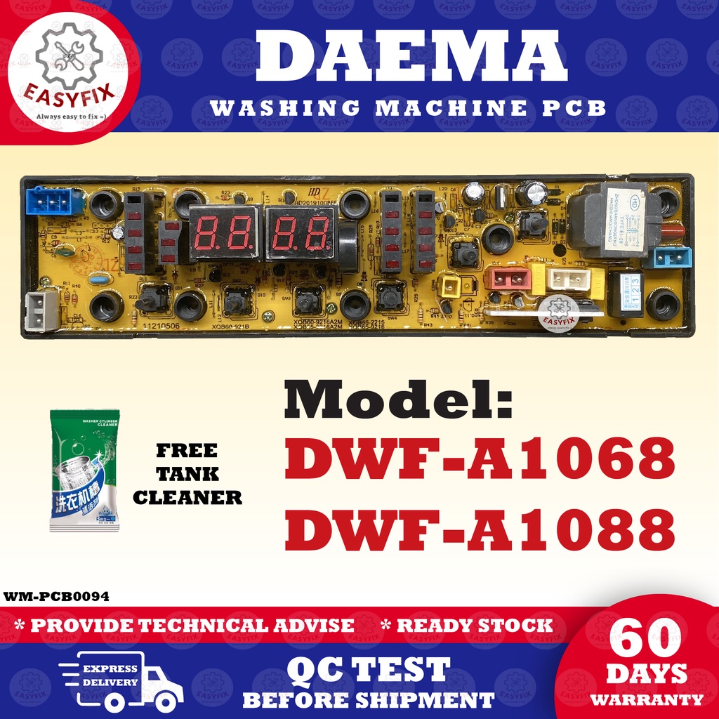 DWF-A1068 / DWF-A1088 DAEMA DAEWOO WASHING MACHINE PCB BOARD (CONTROL ...