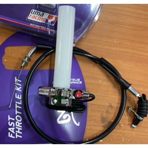 100% ORI UMA RACING QUICK THROTTLE WITH CABLE LC135 ( CHROME ) | Shopee ...