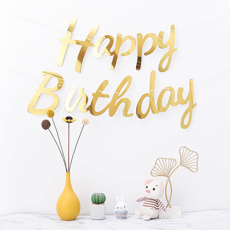 3MLight String + Happy Birthday Pull Flag Banner Boy Girl Baby Shower ...