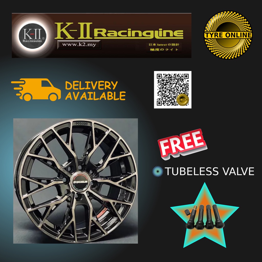 1PC NEW K-II RACINGLINE SPORT RIM 1338 BPB 15 INCH WHEEL BEZZA MYVI ...