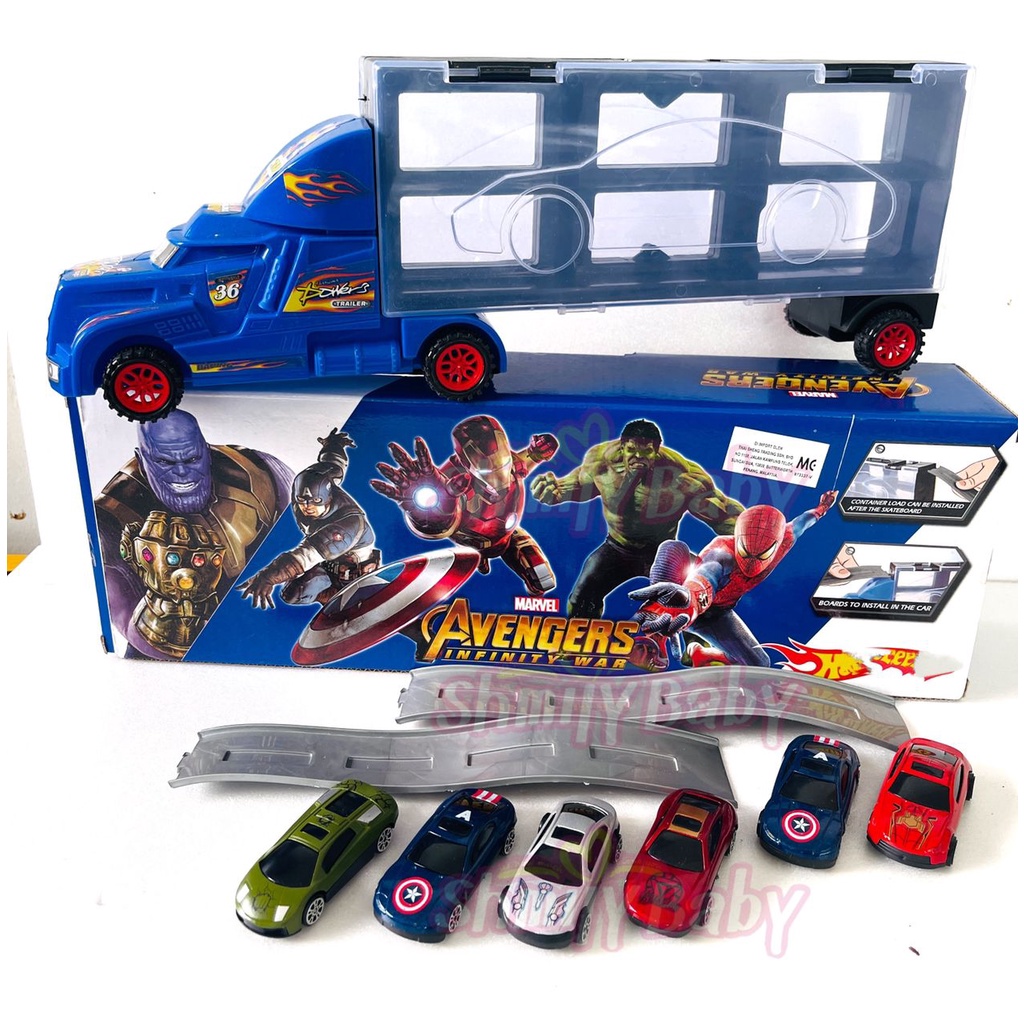 Cartoon and friends Simulation Hot wheel Avenger Train and Truck Marvel ...