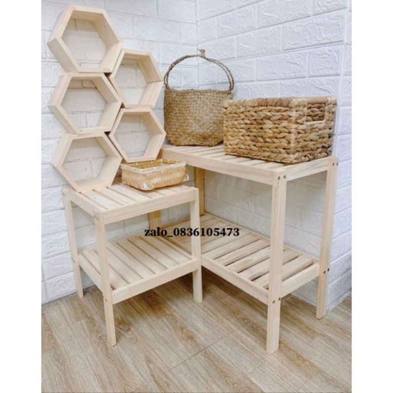 (Real Photo) Set Of 2-Storey Shelf And Square Wooden Tag | Shopee Malaysia