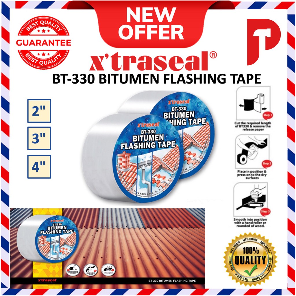 X’TRASEAL BT-330 Instant Bitumen Flashing Tape 🔥 Ready Stocks 🔥 (2”,3 ...