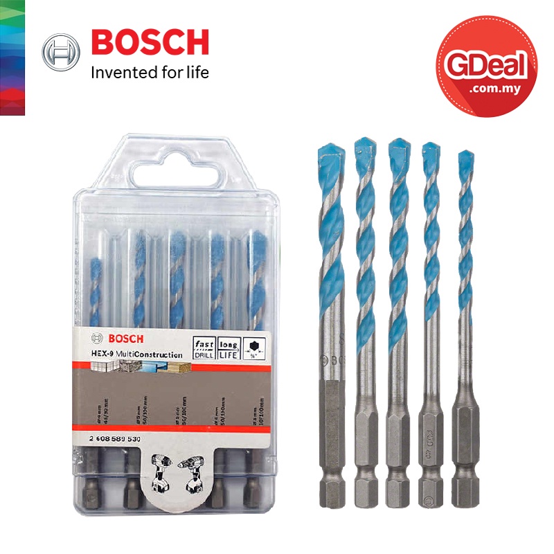 GDeal BOSCH Hex-9 Multi Construction Drill Bit 5pc set (4-8mm ...